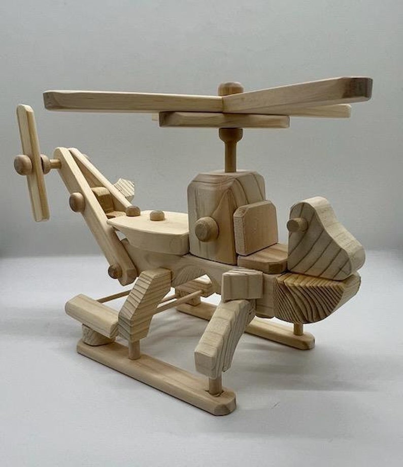 Handmade Wooden Helicopter With Rescue Basket - Etsy