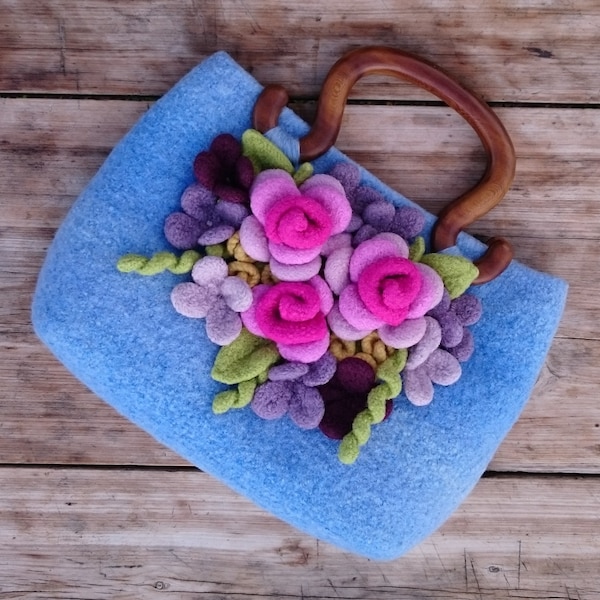 Felted Flower Bag - Etsy