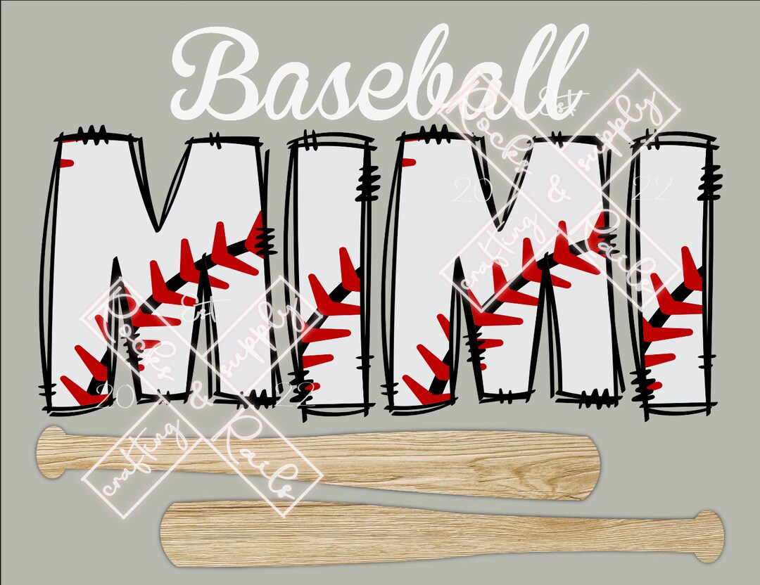 Baseball Mimi With 2 Bats Digital File for DTF Printing and Sublimation ...
