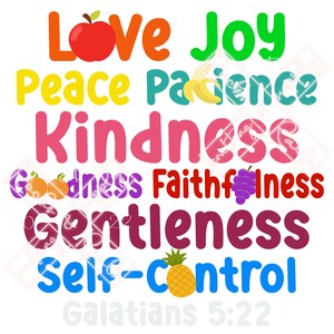 Fruit of the Spirit, Galatians 5:22, Digital PNG File for Direct to Film Printing - Etsy
