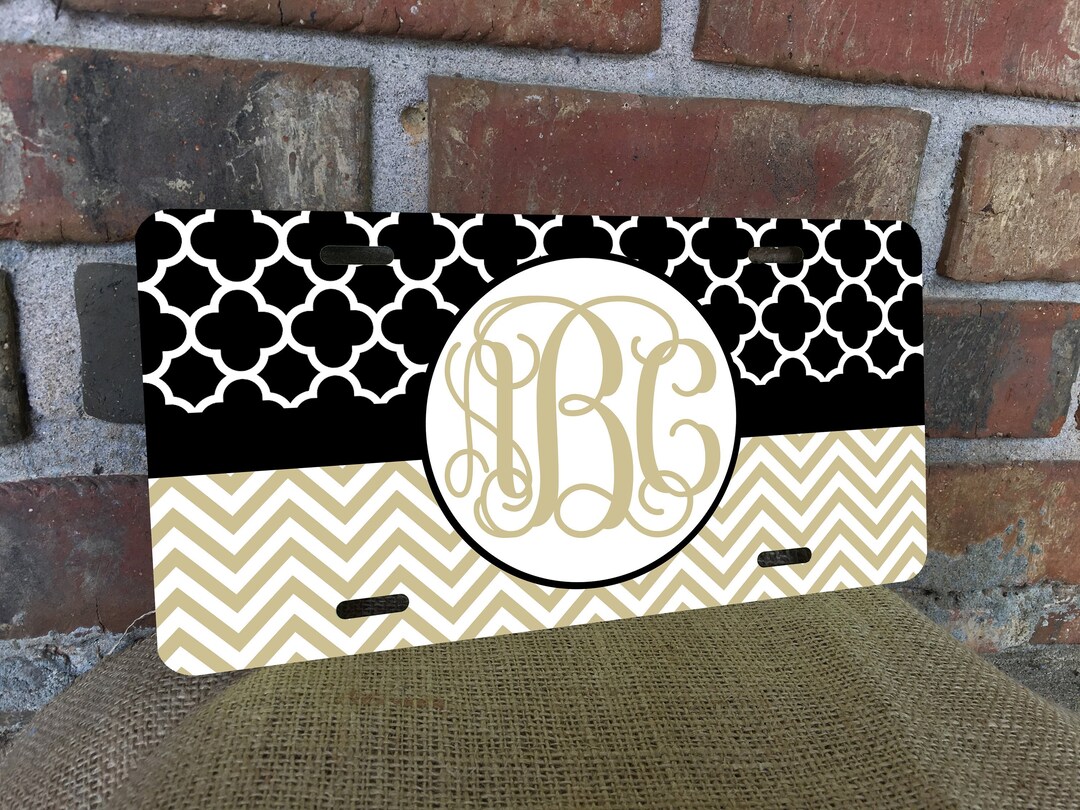 Chevron Clover License Plate,monogram License Plate,chevron,clover ...