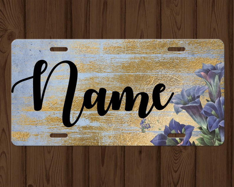License Plate,daffodil License Plate,purple Daffodil Plate,gold,custom ...