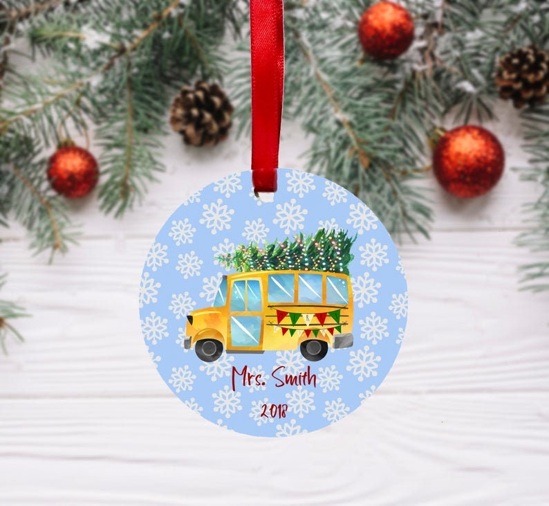School Bus Ornamentteacher Ornamentchristmas | Etsy