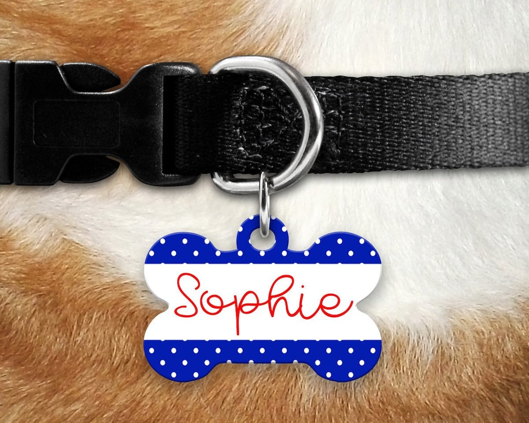 Polka Dot Dog Tag,pet ID Tag,puppy Tag, Name Tag, Cute Dog Tag ...