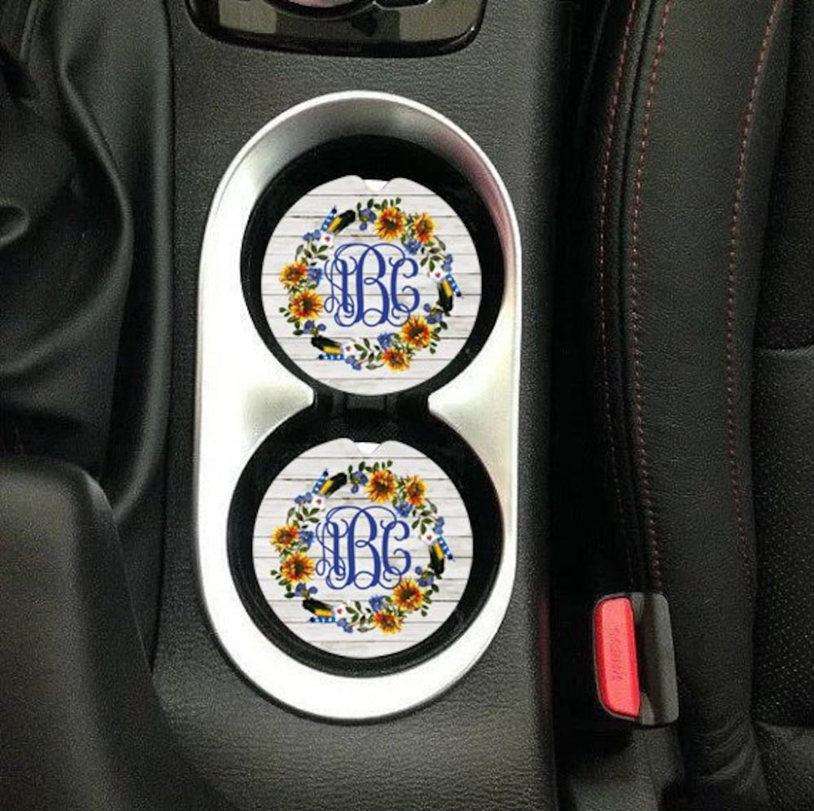 Car Coaster Set of 2monogram Car Coastercar - Etsy