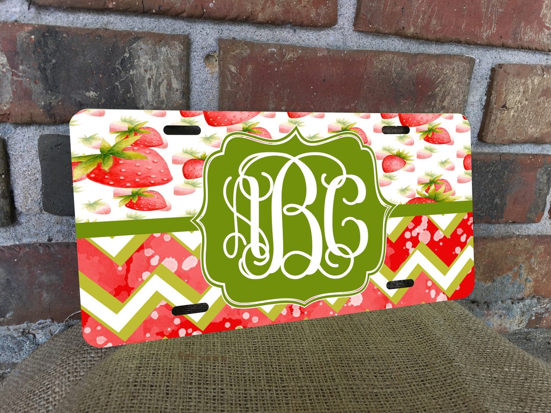 Strawberry Print License Platemonogram License - Etsy