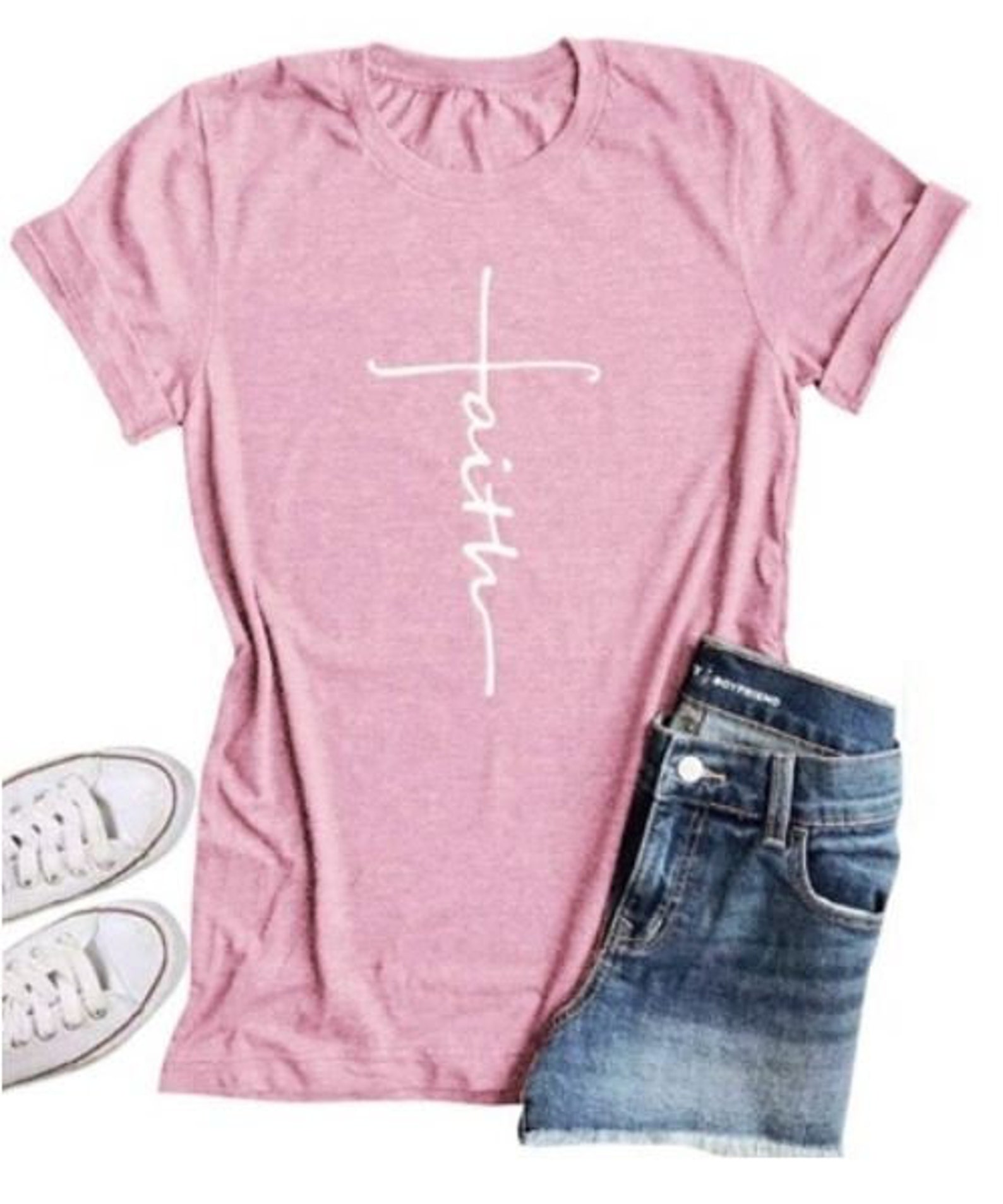 Faith Shirtfaith T-shirt for Womeneaster Shirt Faith Cross - Etsy