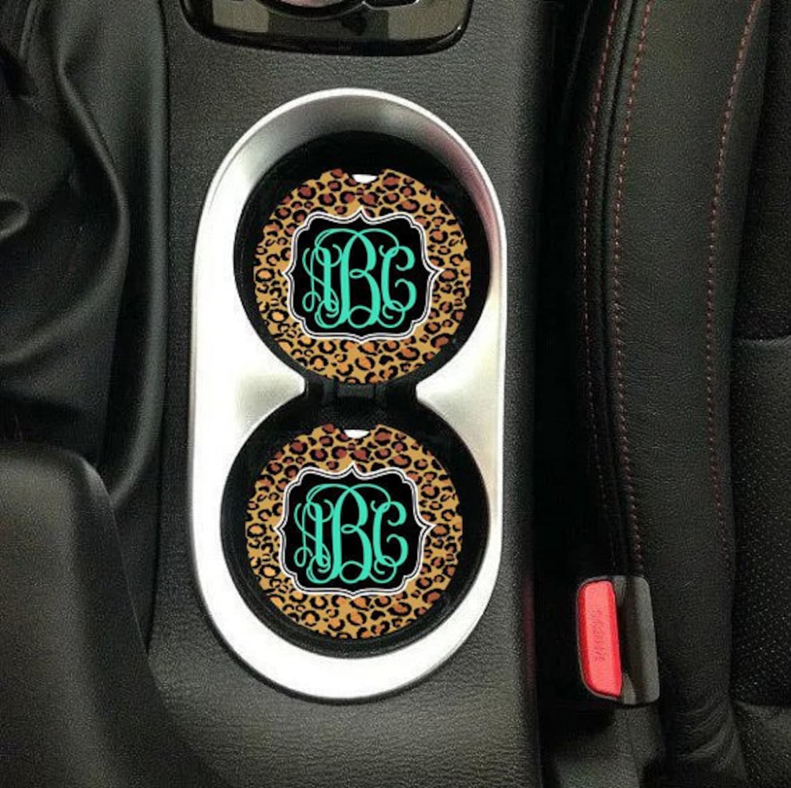 Car Coaster Set of 2cheetahmonogram Car Coastercar - Etsy