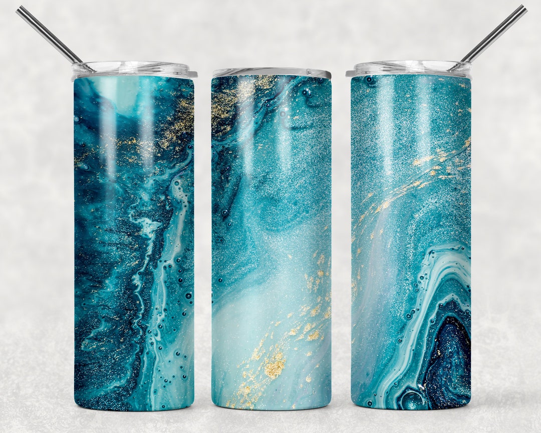 Marble Tumbler,blue Tumbler,blue Marble Tumbler,ocean Tumbler,custom ...