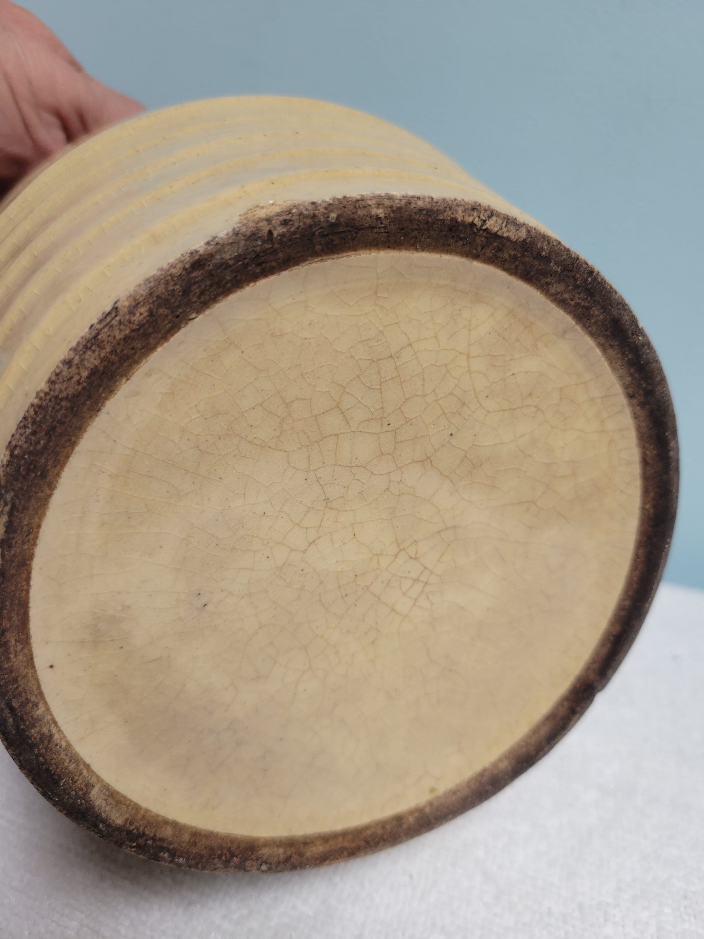 Antique Stoneware Pottery Bee Hive Style Cookie Jar, No Lid. Hand ...