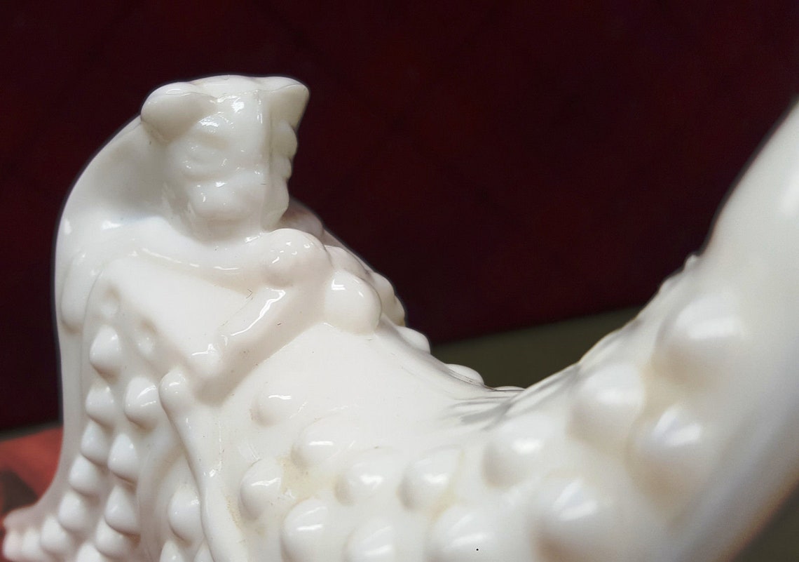 Fenton ~ Glass Cat Kitten Shoe Slipper ~ White Milk Glass Hobnail ...