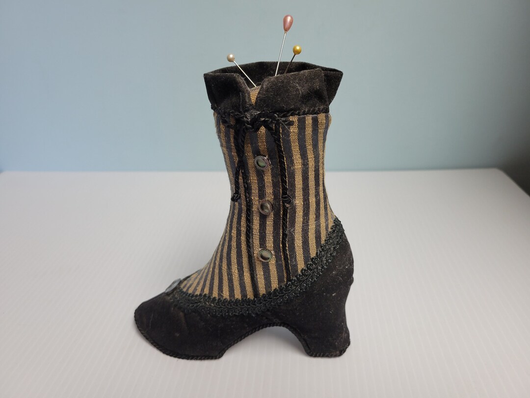 Vintage Pin Cushion Ladies Victorian Shoe Lace up Boot Made in ...