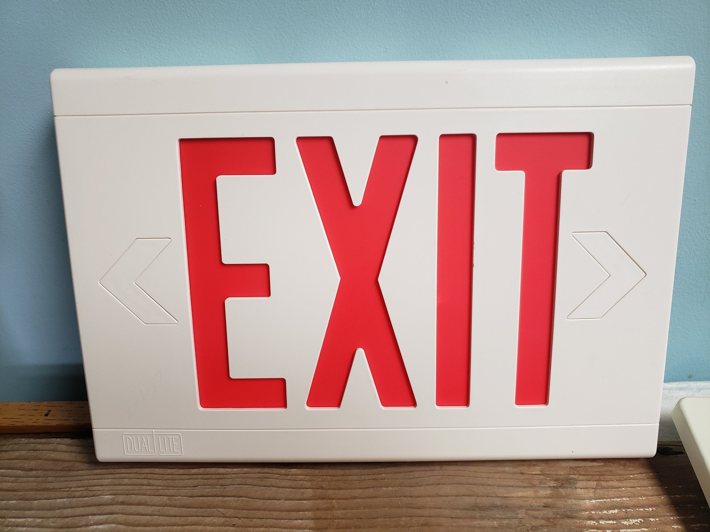 DUAL LITE One Sided EXIT Sign With Direction Arrows Made to - Etsy