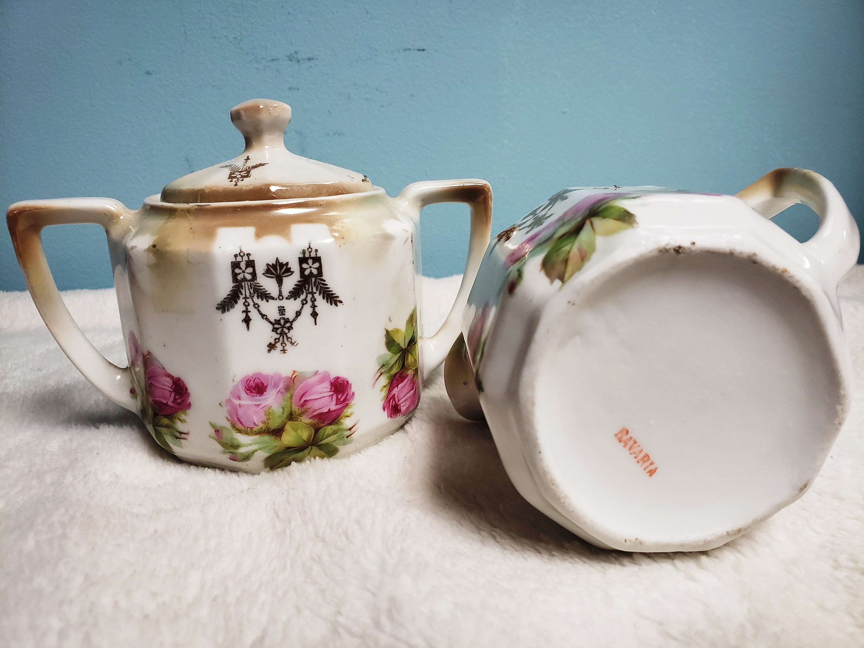 Antique 19th Century BAVARIA Creamer and Sugar With Lid - Etsy