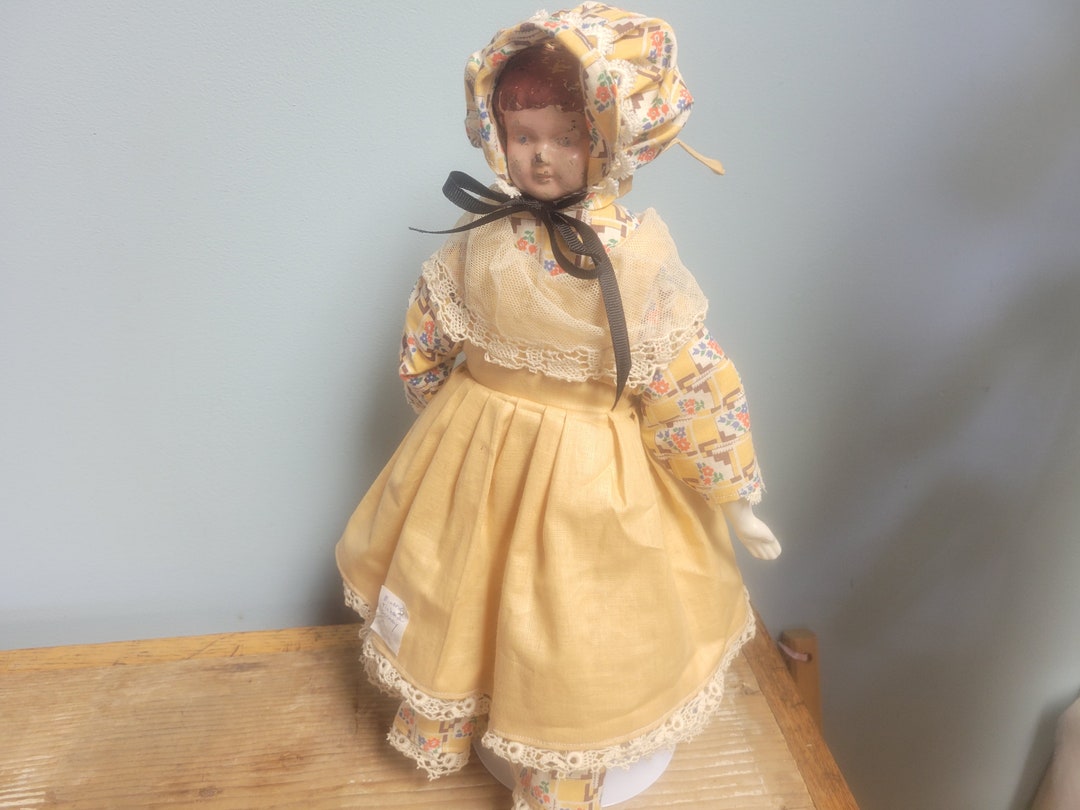 Antique Toy Lady Doll Buschow & Beck German MINERVA 13" Metal Tin Head ...