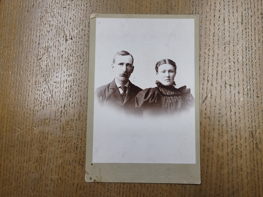 1900 Cabinet Card Photo of Young Couple Husband & Wife in Their Best ...