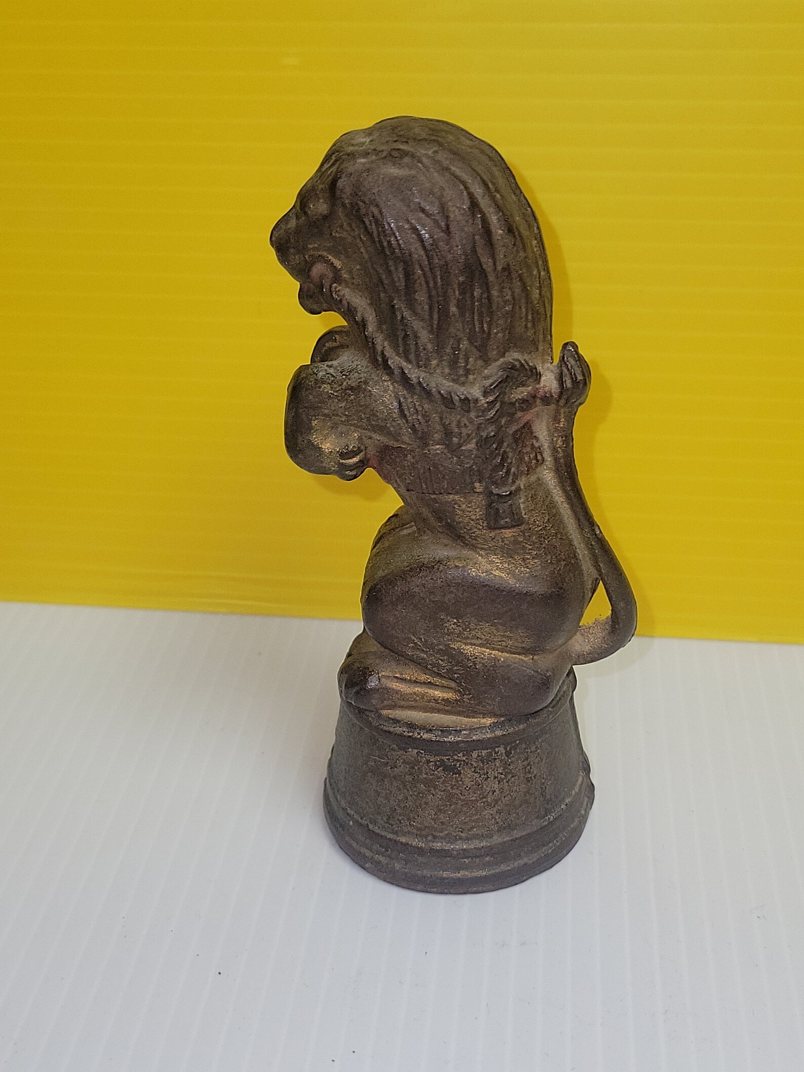 1920s Cast Iron Lion Bank. Circus Lion is Sitting on a Barrel With a ...