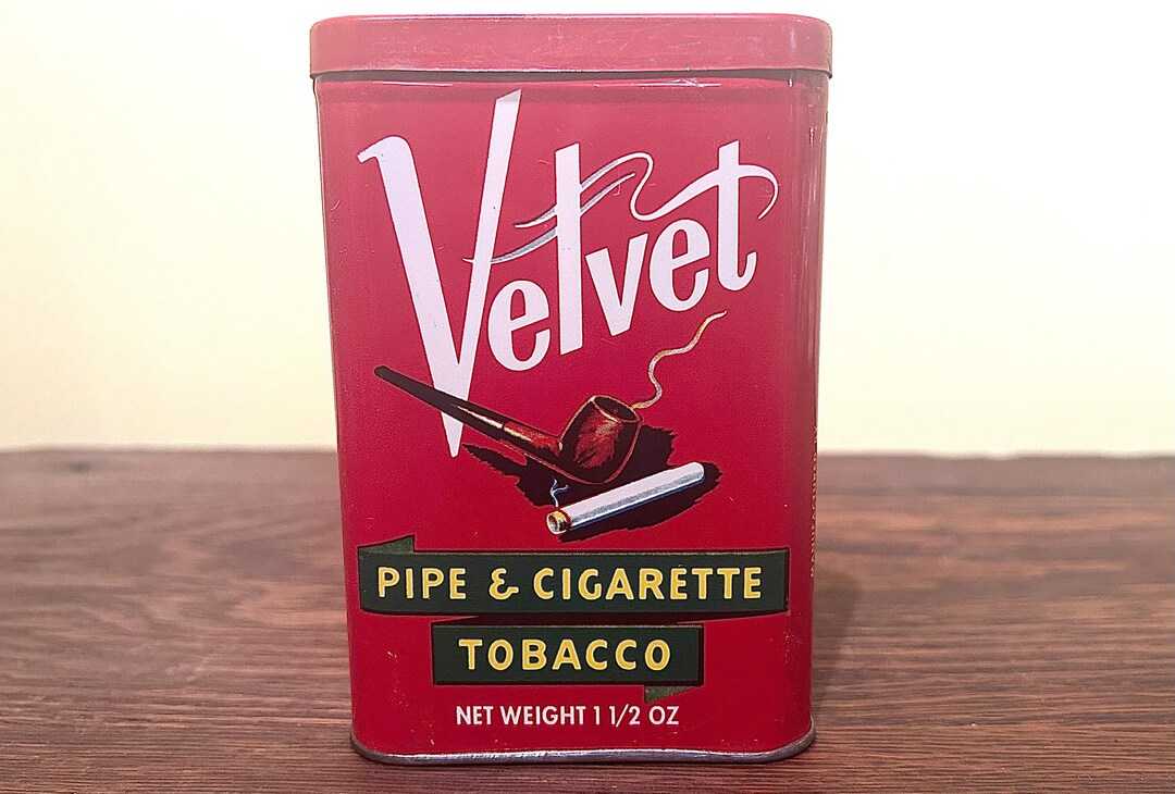 Vintage Velvet Pipe and Cigarette Tobacco Advertising Tin Collectible ...