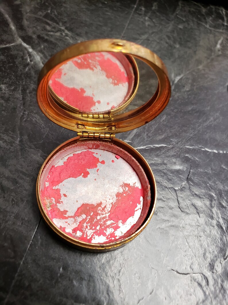 Vintage Brass Rouge Compact Art Deco Rouge Compact THREE - Etsy