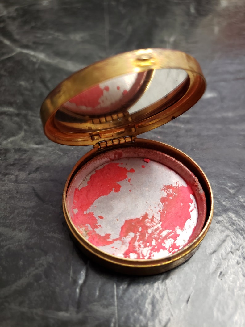 Vintage Brass Rouge Compact Art Deco Rouge Compact THREE - Etsy