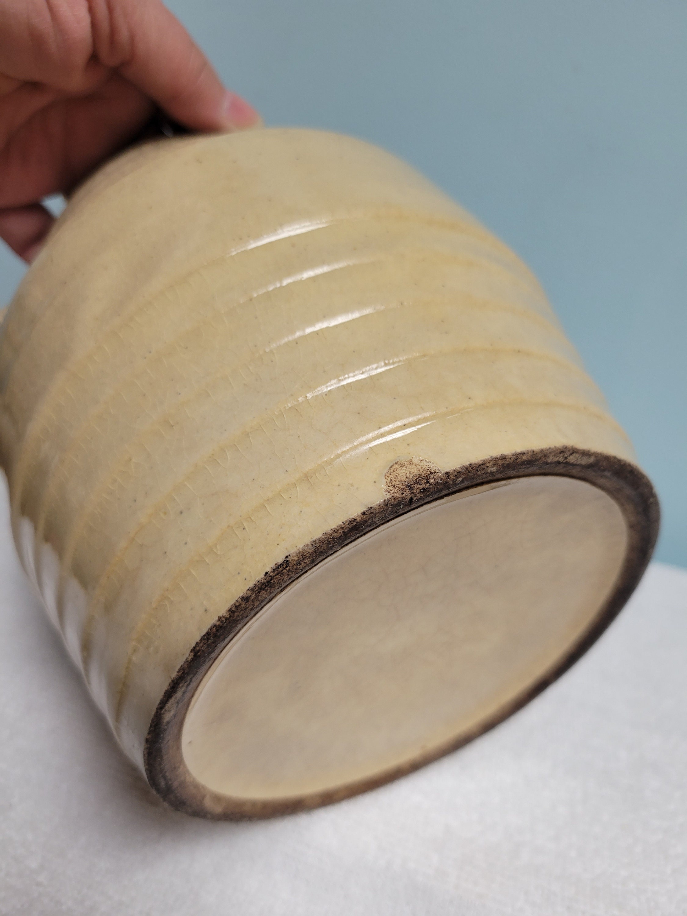 Antique Stoneware Pottery Bee Hive Style Cookie Jar, No Lid. Hand ...