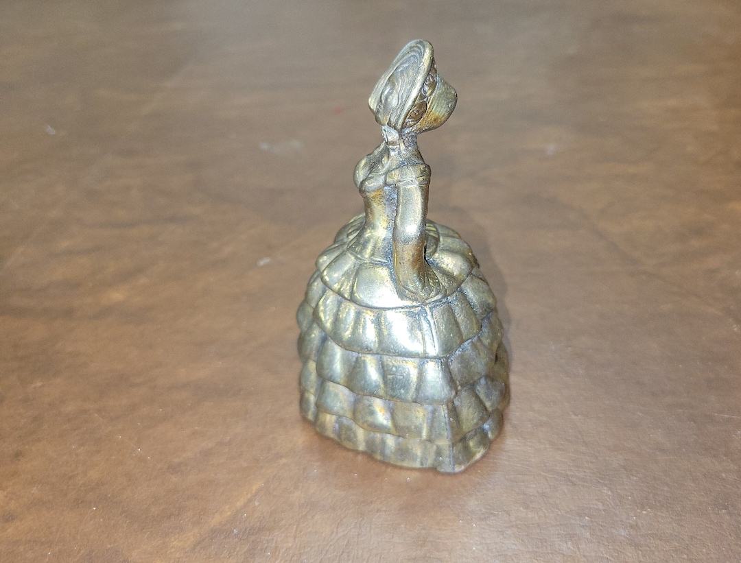 Lovely Heavy Solid Brass Lady Bell Made in England Excellent Condition ...