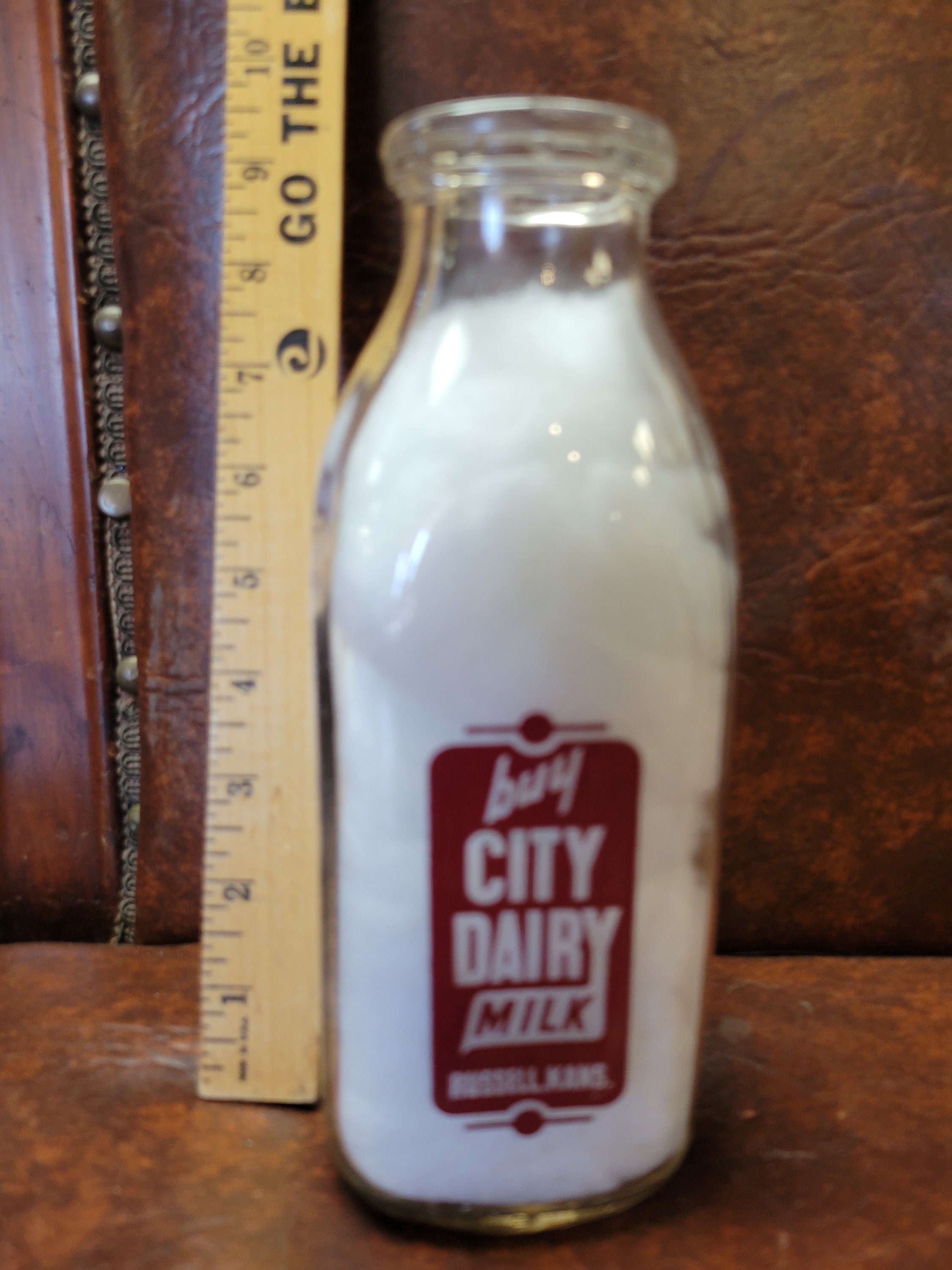 Dairy Milk Bottle buy CITY DAIRY Milk Russell, Kans., Square Quart ...