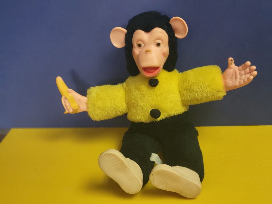 VTG 1950s to 1960 Rubber Faced Carnival Prize Plush Plastic Monkey ...