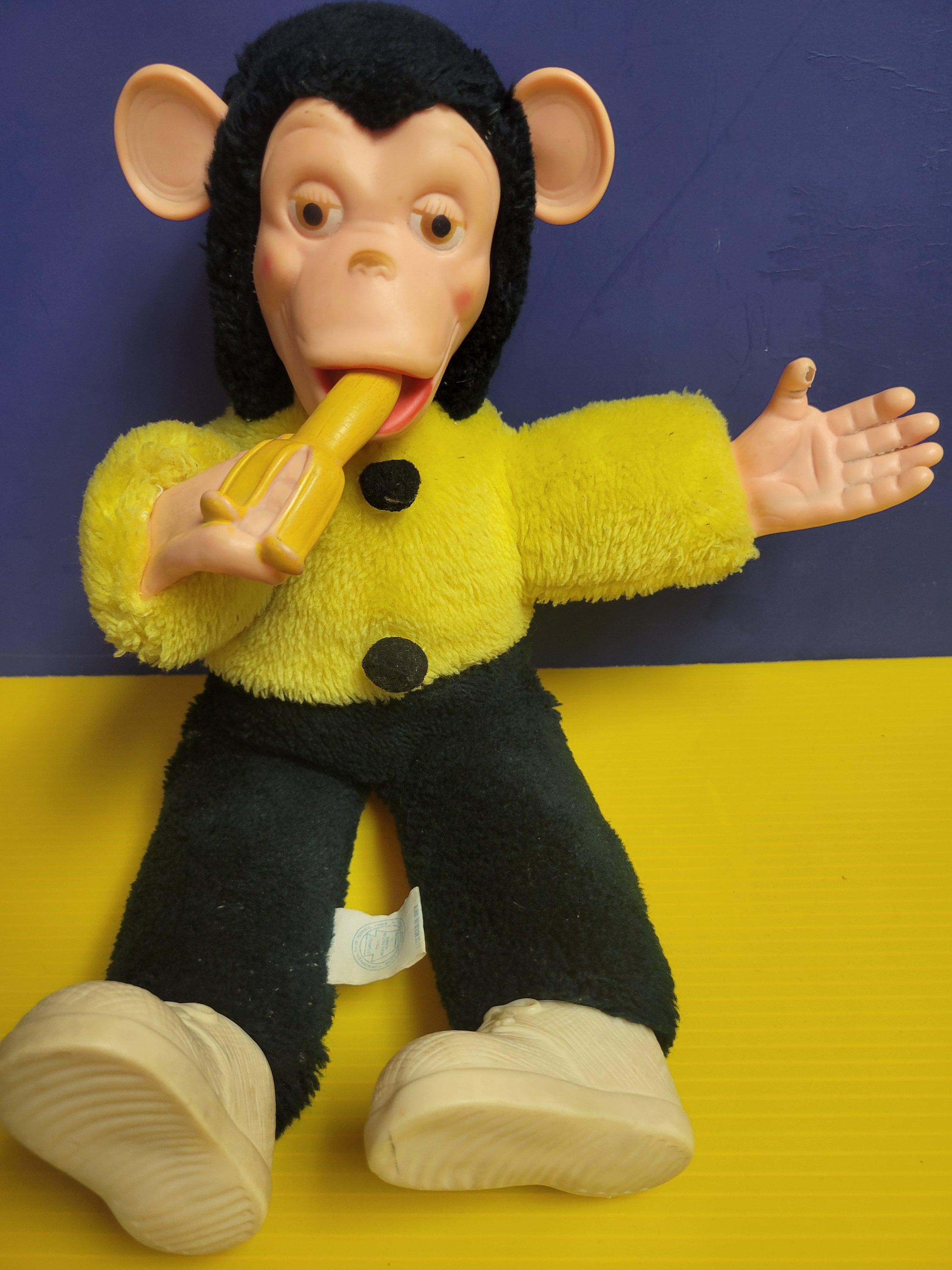 VTG 1950s to 1960 Rubber Faced Carnival Prize Plush Plastic Monkey ...