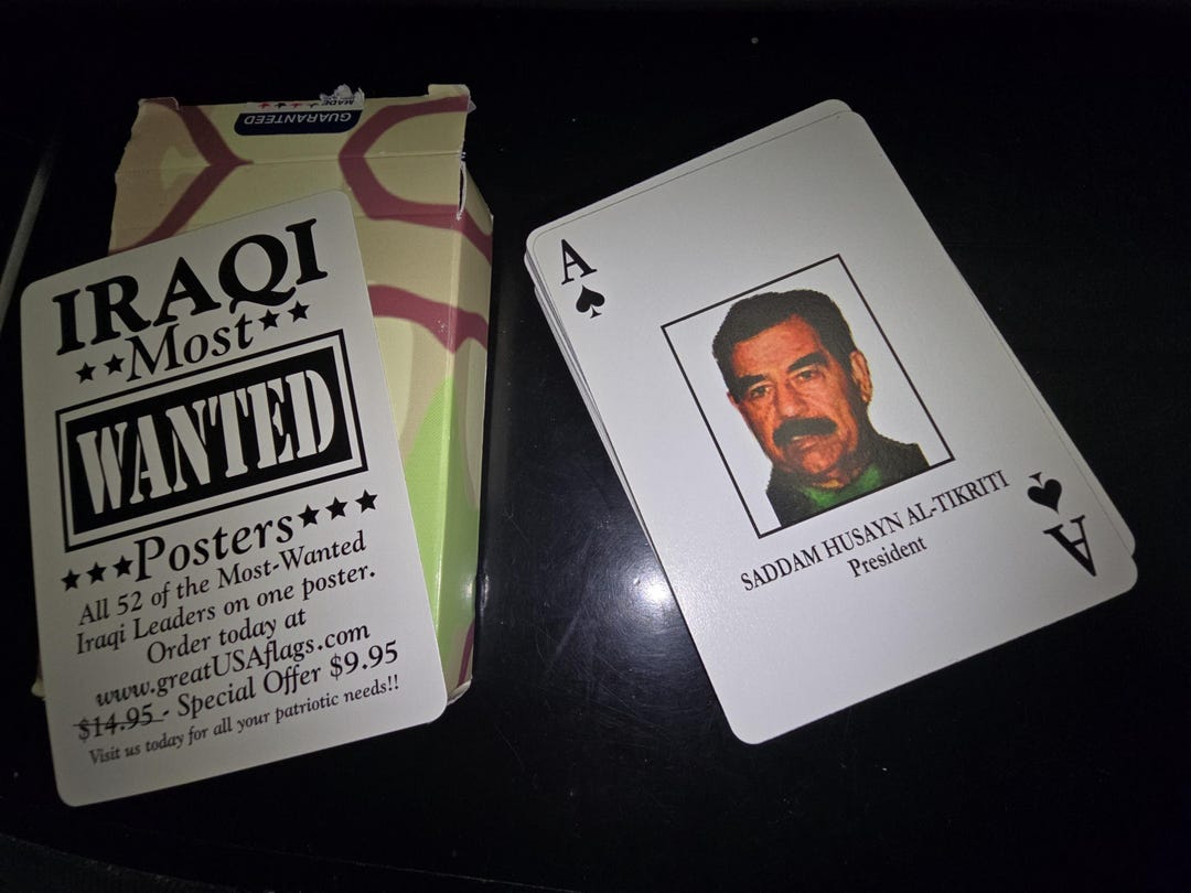 Iraqi Most Wanted Posters Playing Cards With Saddam Husayn Made in USA ...