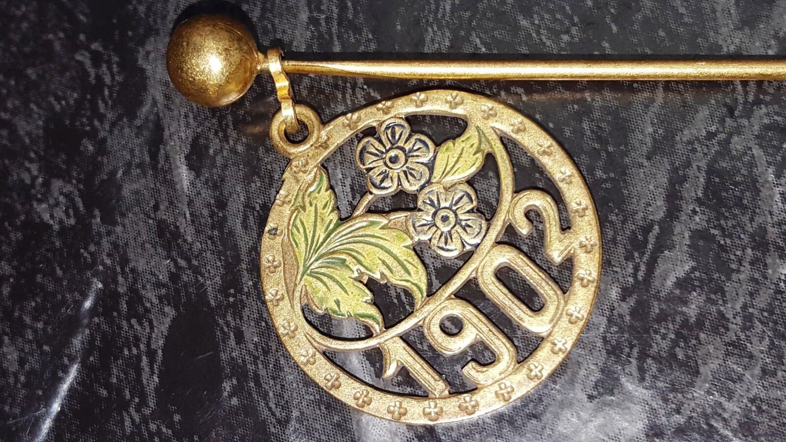 Antique 1902 Unmarked Gold Color Stick Pin Style Art Nouveau Jewelry ...