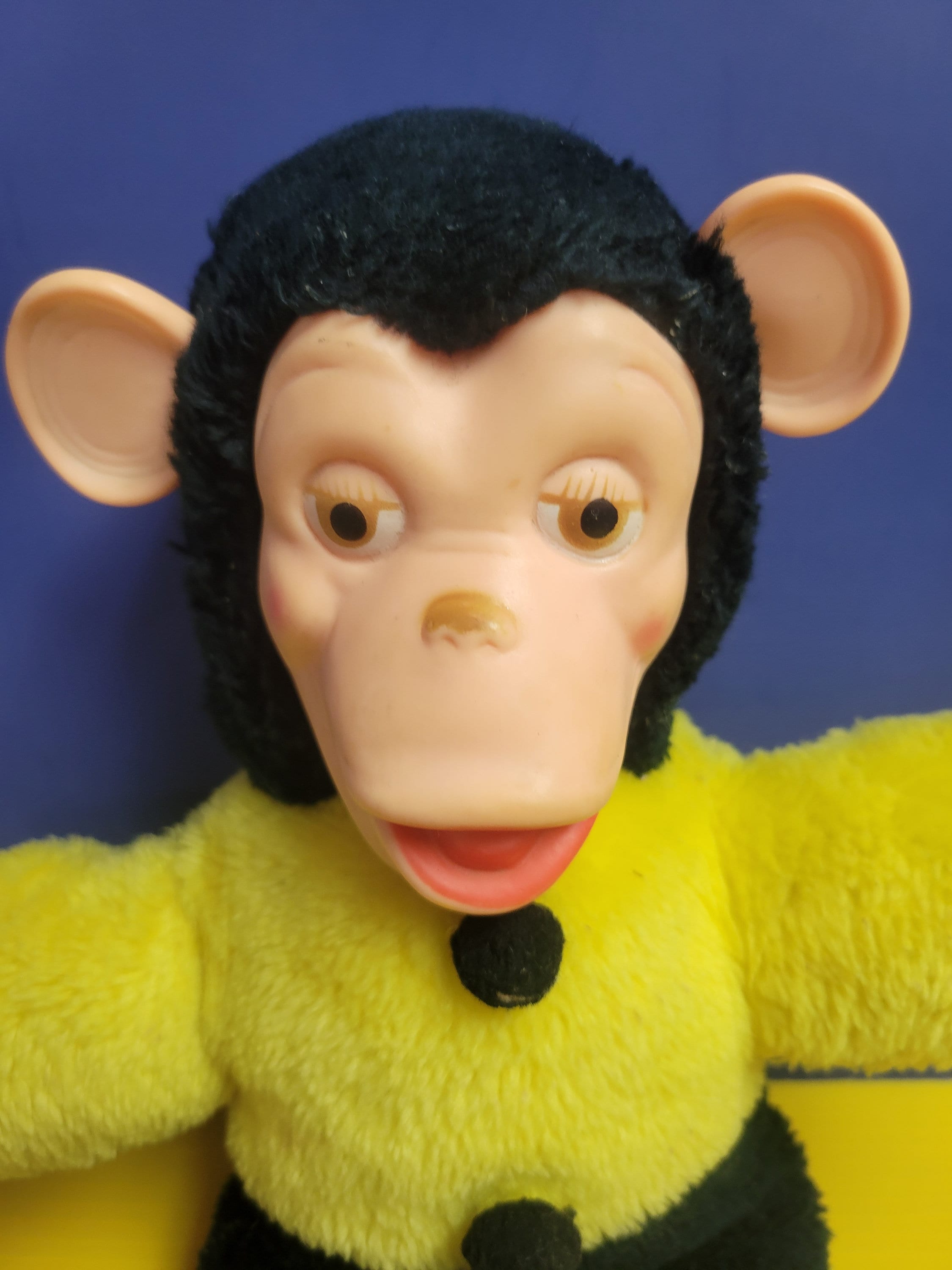 VTG 1950s to 1960 Rubber Faced Carnival Prize Plush Plastic Monkey ...