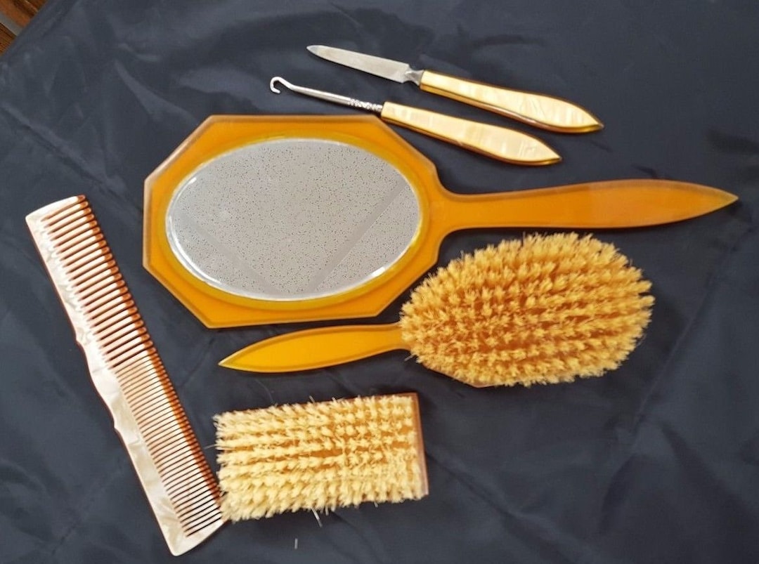 Ivory Dubarry Pyralin PY-RA-LIN Celluloid Art Deco Makeup Vanity Set ...