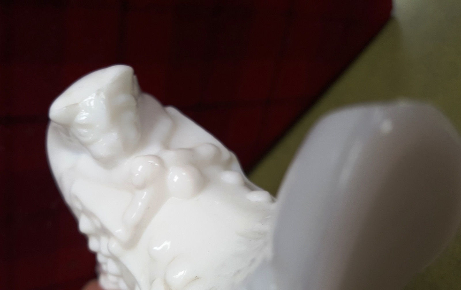 Fenton ~ Glass Cat Kitten Shoe Slipper ~ White Milk Glass Hobnail ...