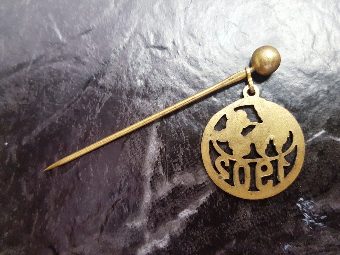 Antique 1902 Unmarked Gold Color Stick Pin Style Art Nouveau - Etsy