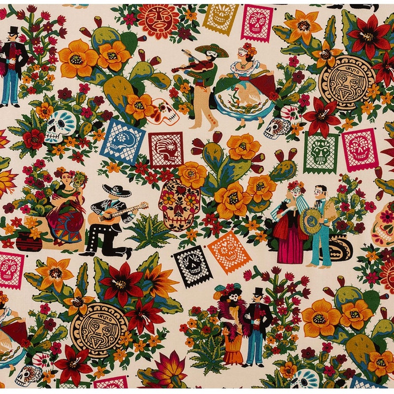 Dia De Los Muertos Fabric - Etsy