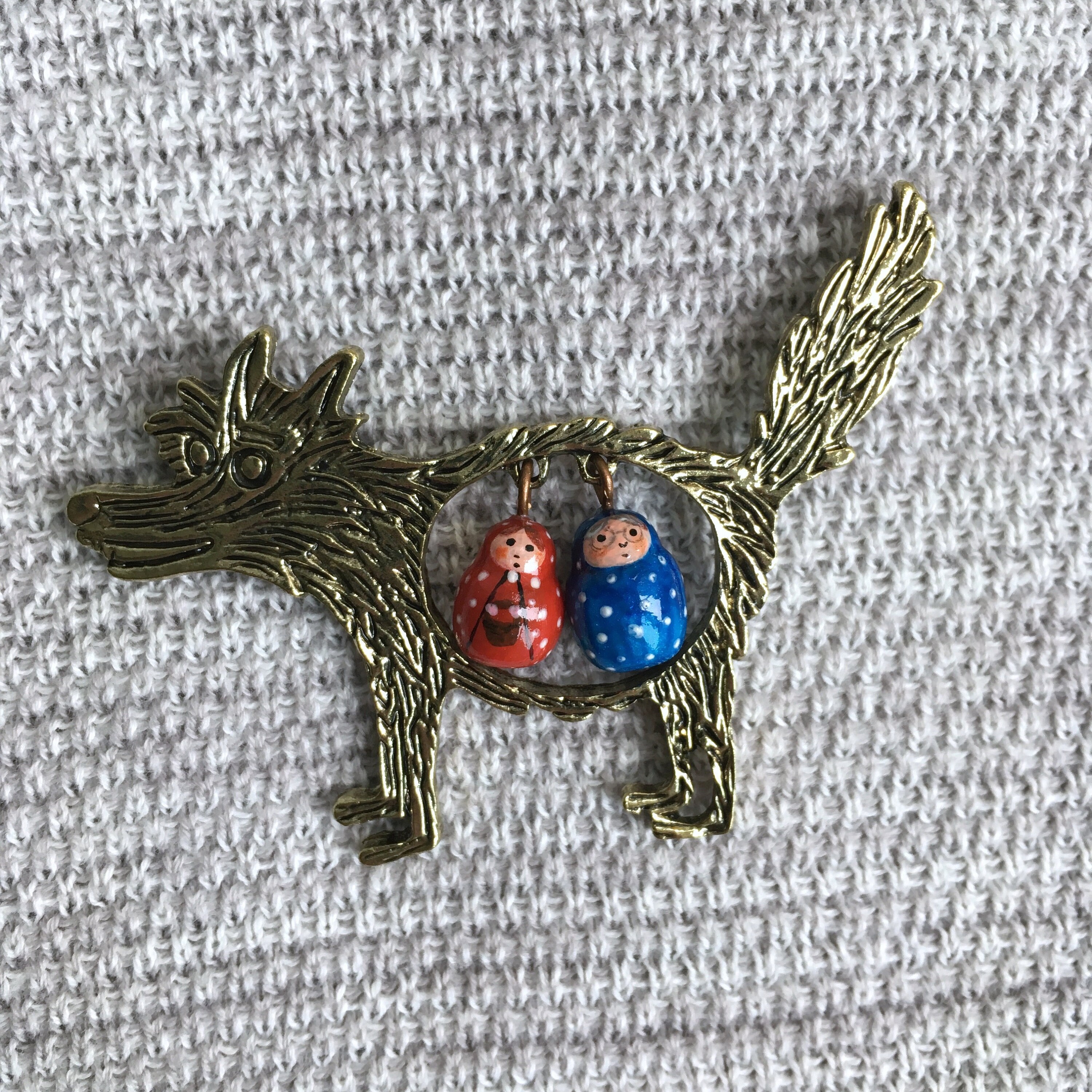 Little Red Riding Hood the Wolf and Grandma. Unique Handmade - Etsy