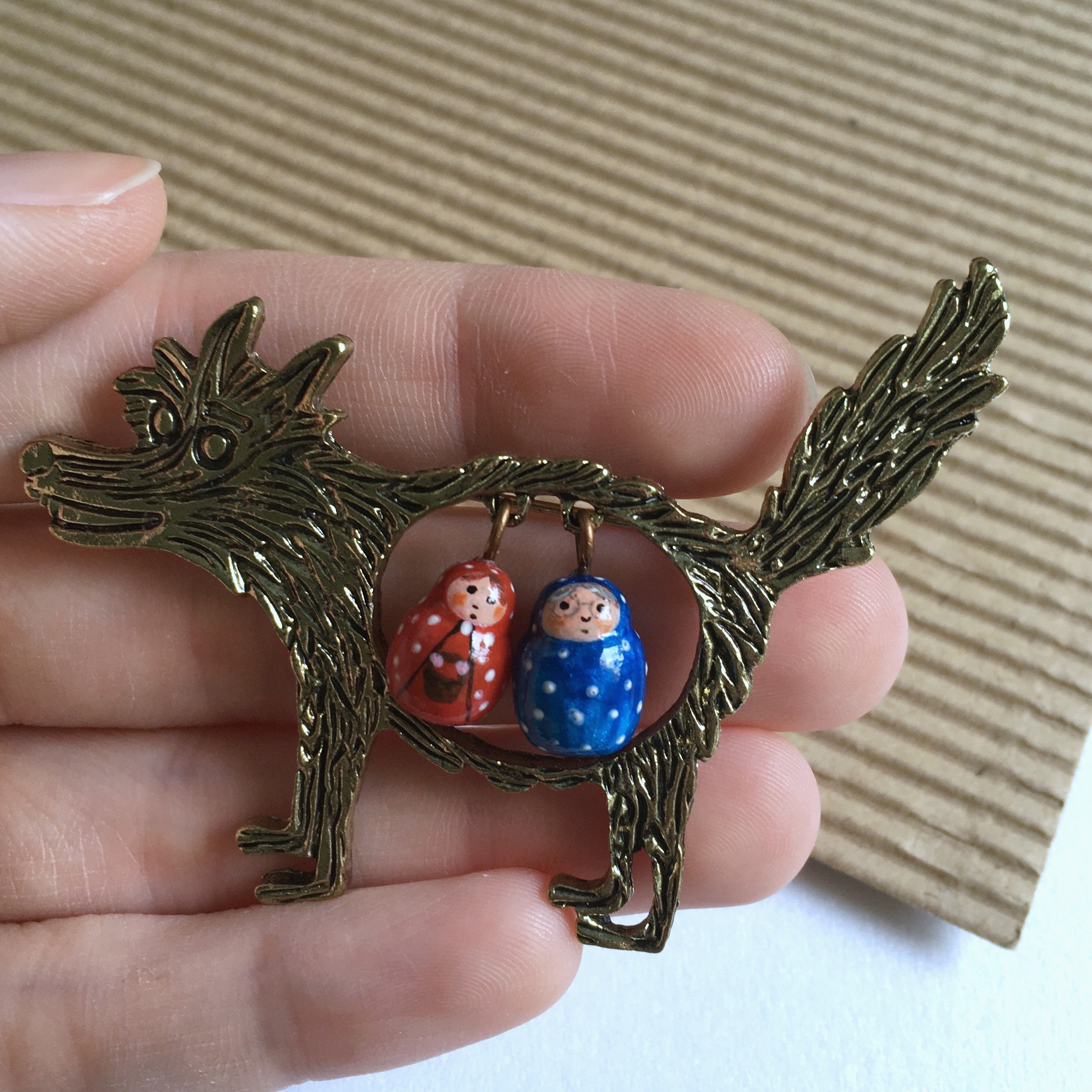 Little Red Riding Hood the Wolf and Grandma. Unique Handmade - Etsy