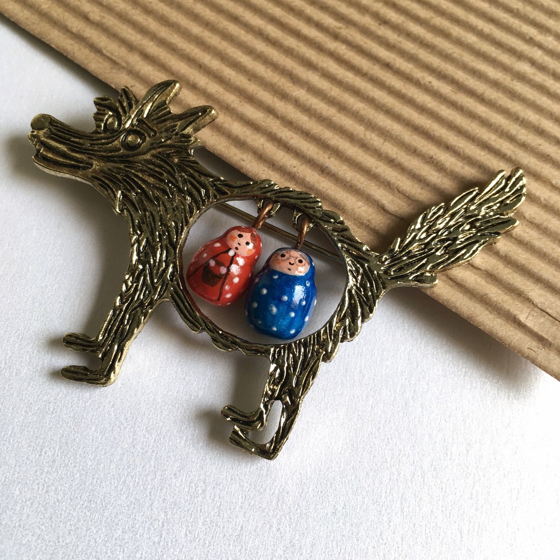 Little Red Riding Hood the Wolf and Grandma. Unique Handmade - Etsy