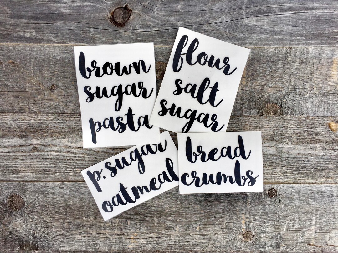 Pantry Labels // Script Font // Kitchen Canister Vinyl Labels ...