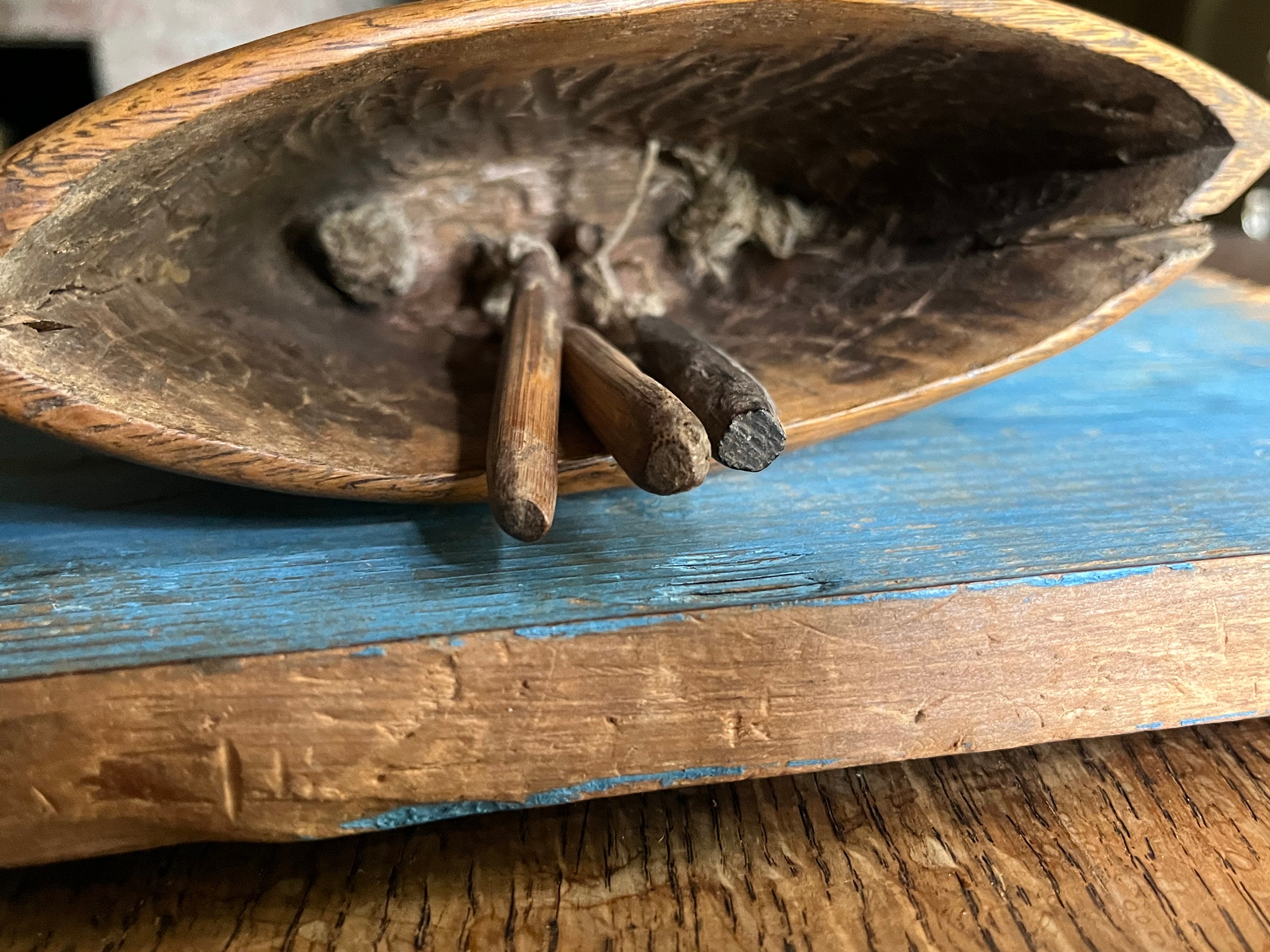 Old Hand Carved Wooden Cow Bell From Indonesia - Etsy