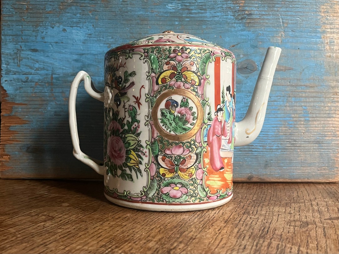 Antique, Famille Rose, Canton Porcelain Teapot 19th C. - Etsy