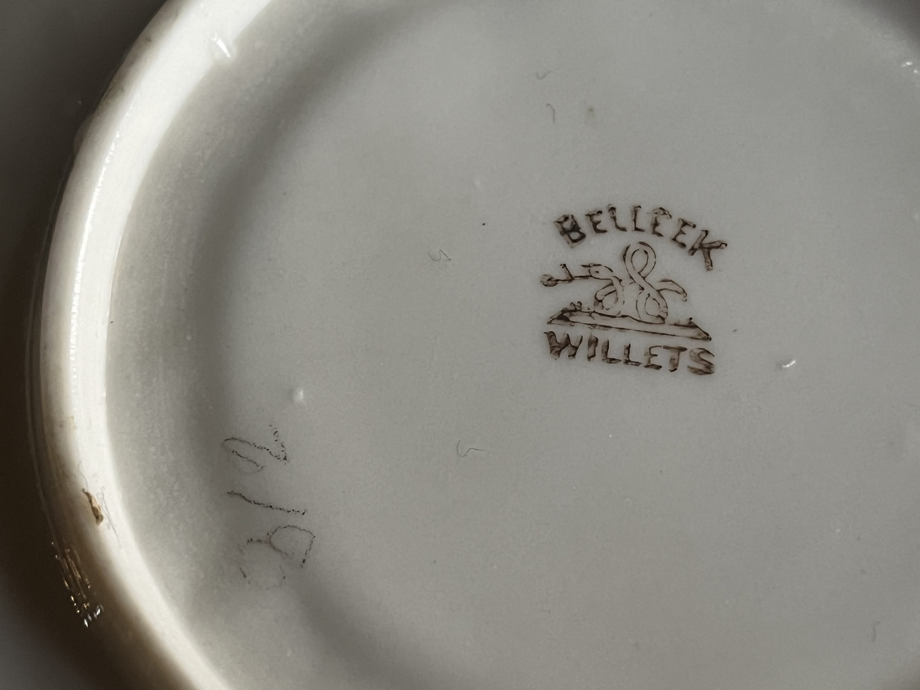 Set of 4 Very Fine Belleek Willets Eggshell Porcelain Cups and Saucers ...