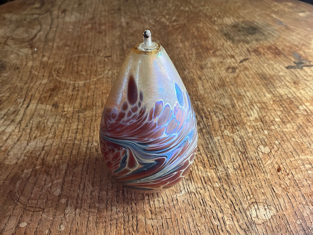Hand Blown Glass Oil Lamp by Brian Maytum Studio 1988 - Etsy