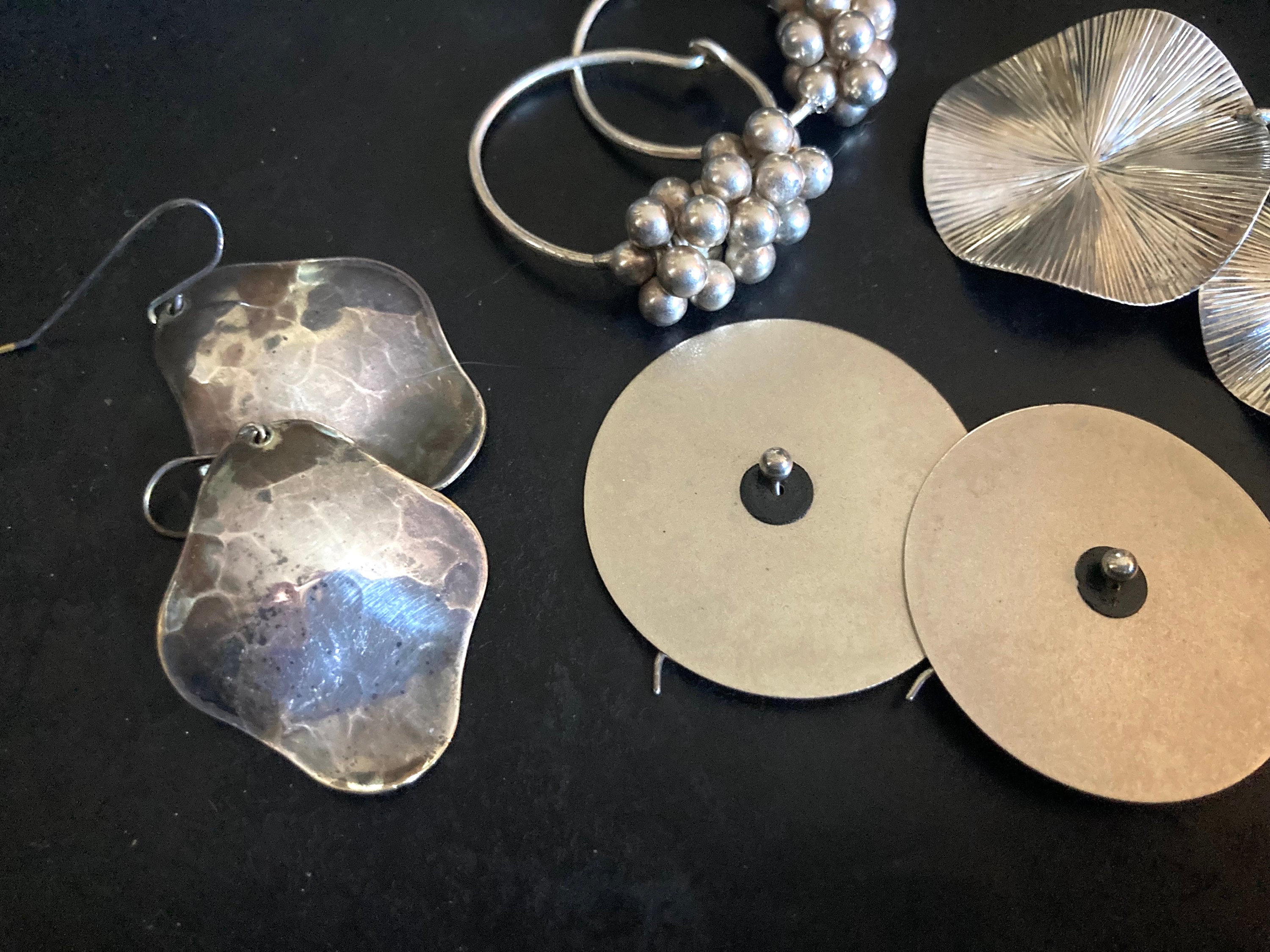 Lot of 4 Pairs of Super Cool Silver Plate and Silver Tone Earrings. - Etsy