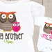 Big Brother Owl Shirt SET Little Sister Owl Bird Sibling Personalized ...