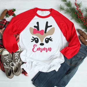 Christmas Shirt Girls , Girls Christmas Shirt , Personalized Girls ...