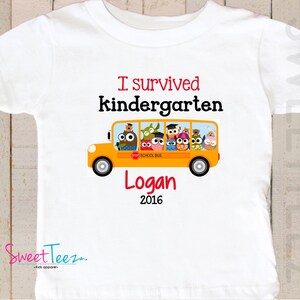 I Survived Kindergarten Shirt Funny Toddler Shirt Owl Personalized YEAR ...