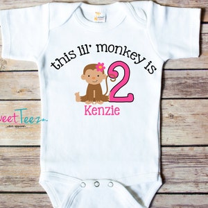 This Little Monkey Birthday Shirt Safari Boy Girl Animal - Etsy