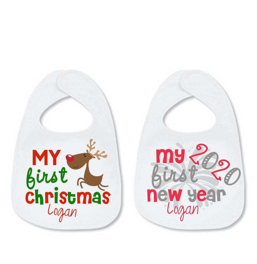 First Christmas Bib , Personalized First Christmas Bib , Personalized ...